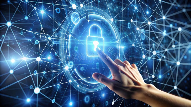 A Hand Hovers Over a Glowing Digital Interface, about To Click a Mouse ...