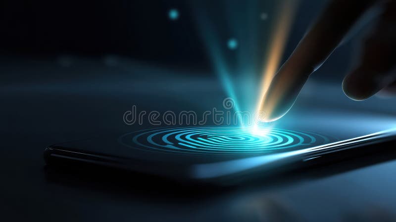 Glowing Touchless Payment System in Hand Scan Animation with Modern ...