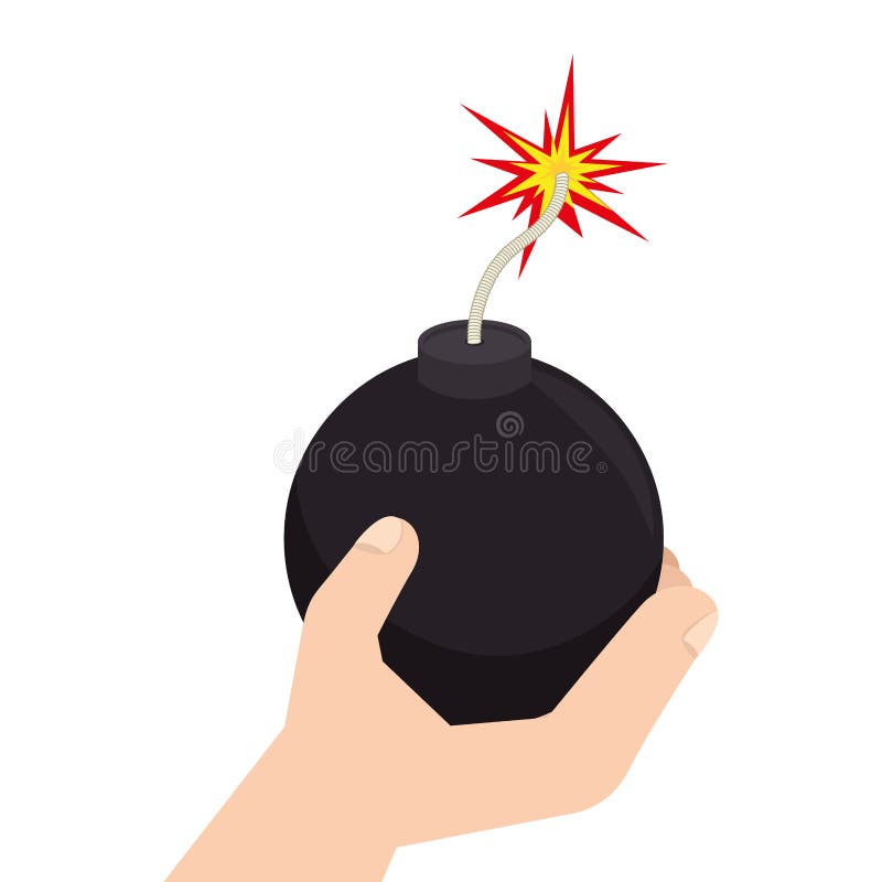 Hand human with boom stock illustration. Illustration of bomb - 82397320