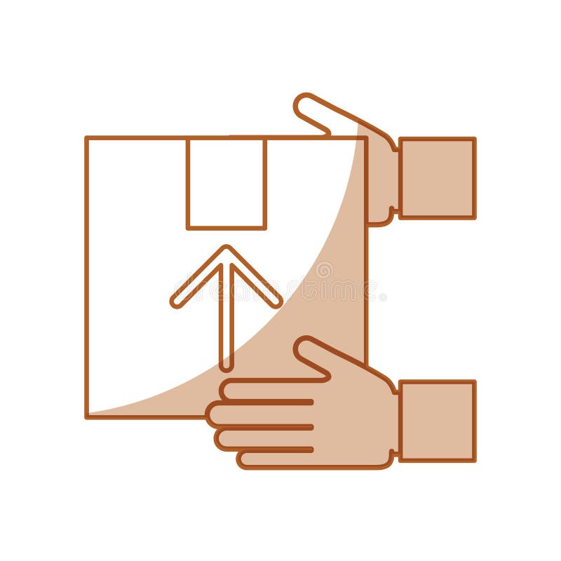 Hand Human with Box Carton Delivery Icon Stock Vector - Illustration of ...