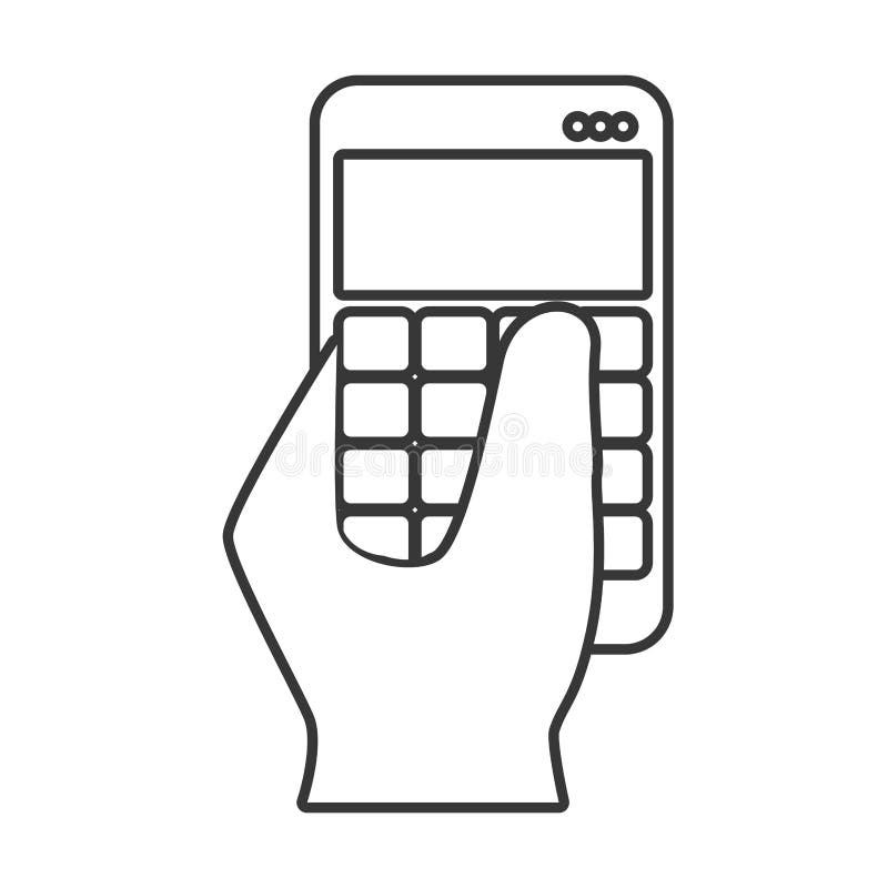 Hand human with calculator stock vector. Illustration of infographic ...