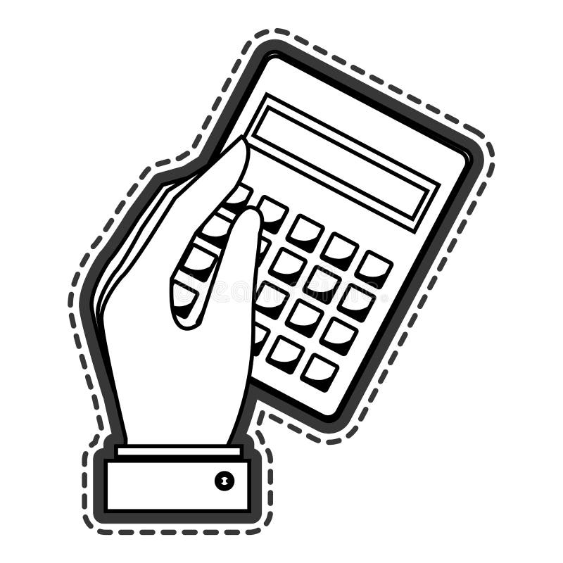 Hand human with calculator stock vector. Illustration of calculator ...