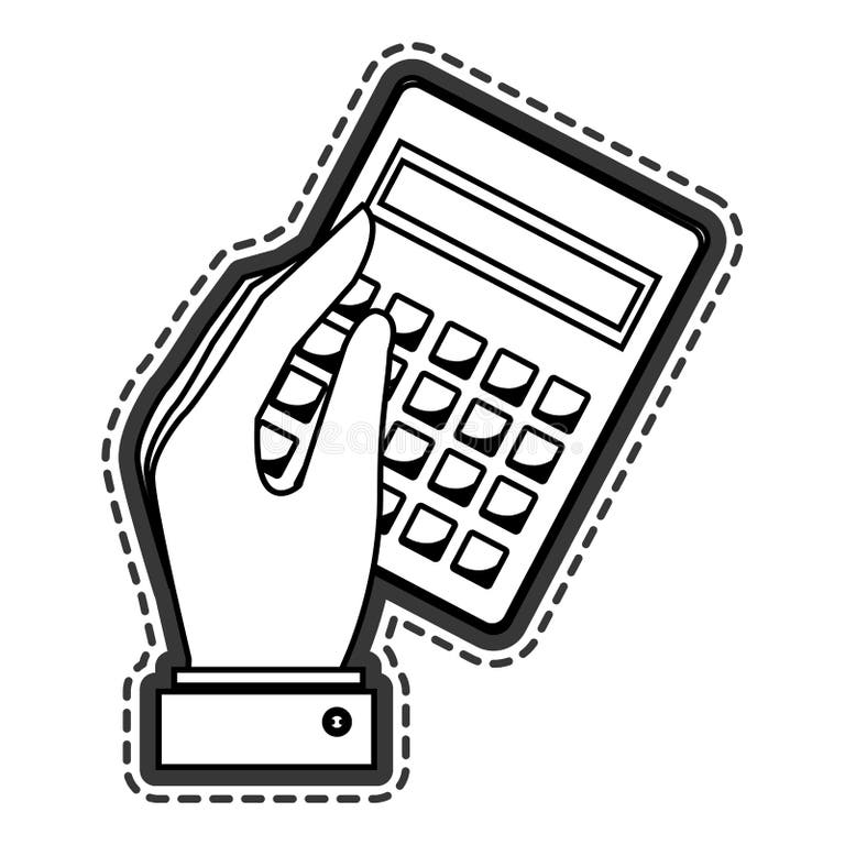 Hand human with calculator stock vector. Illustration of calculator ...