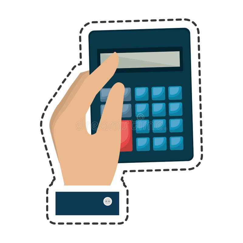 Hand human with calculator stock vector. Illustration of vector - 81434829