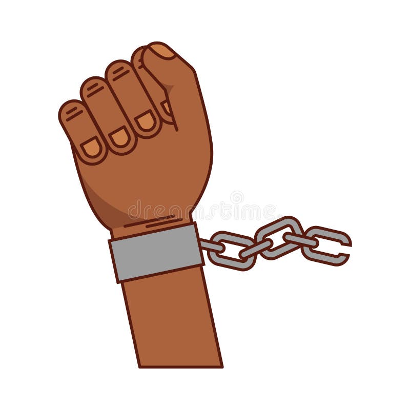 Hand human with chains stock vector. Illustration of iron - 92905548