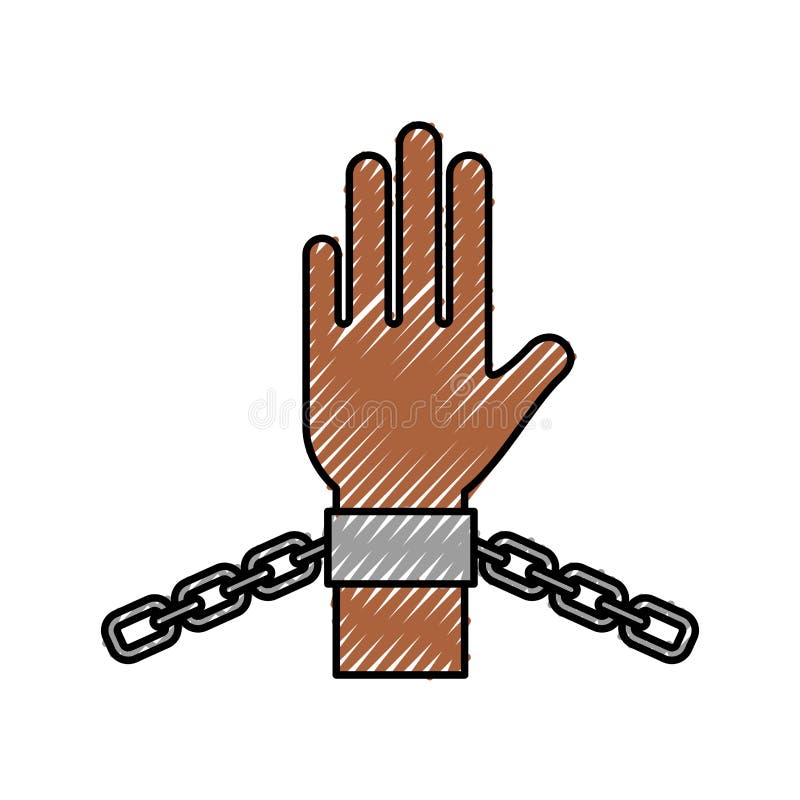 Hand human with chains stock vector. Illustration of graphic - 92905816