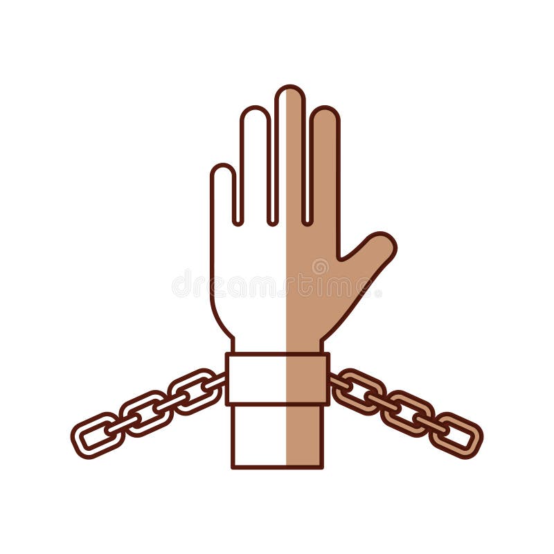 Hand human with chains stock vector. Illustration of elements - 92905836