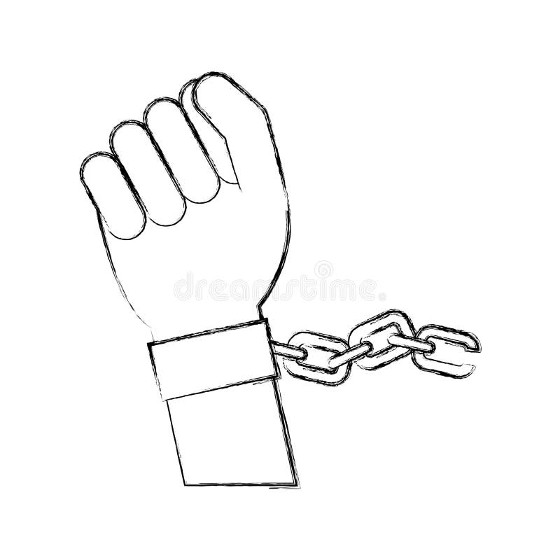 Hand human with chains stock vector. Illustration of crime - 92906028