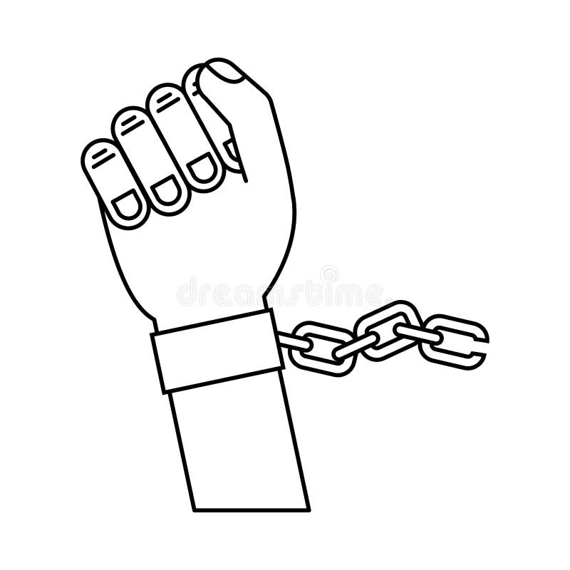 Hand human with chains stock vector. Illustration of chains - 92906036