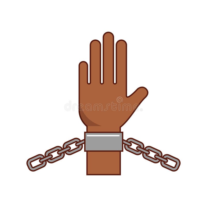 Hand human with chains stock vector. Illustration of bracelets - 92906169