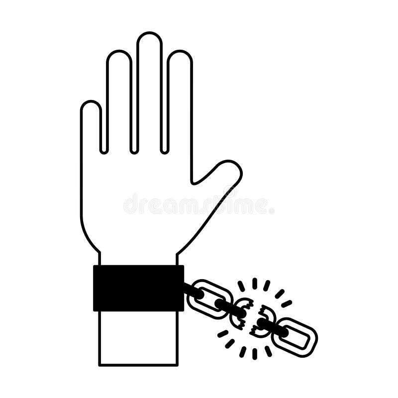 Hand human with chains stock vector. Illustration of graphic - 92906334