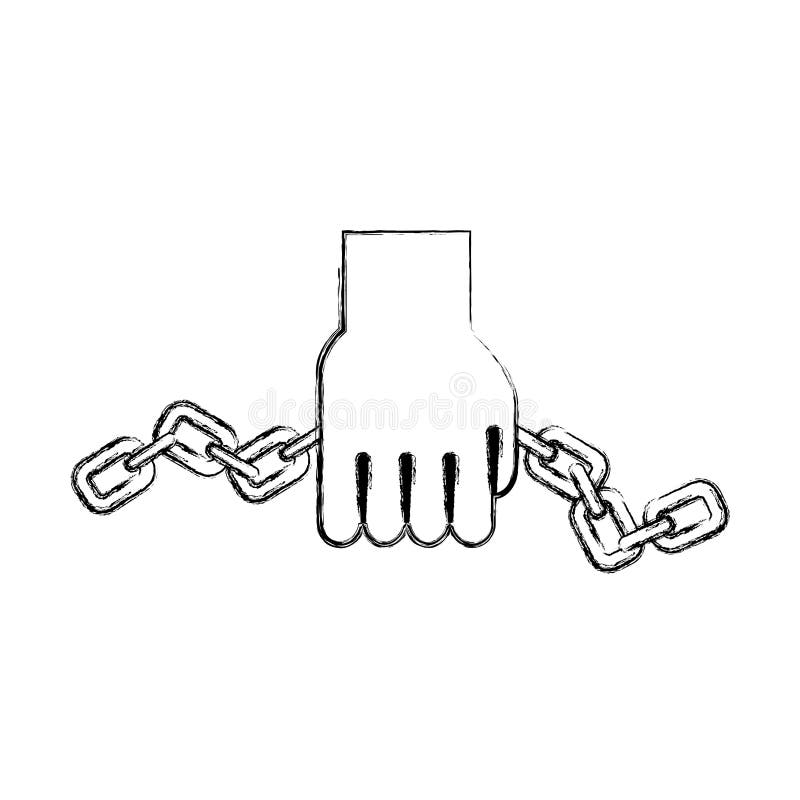 Hand human with chains stock vector. Illustration of bondage - 92906543