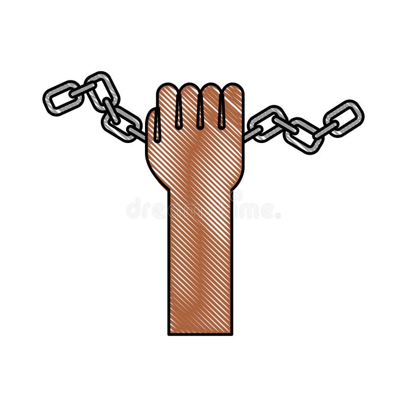 Hand human with chains stock vector. Illustration of metal - 92906849