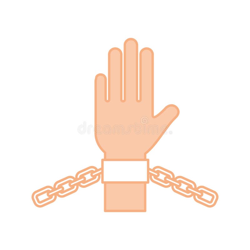 Hand human with chains stock vector. Illustration of heavy - 92906912