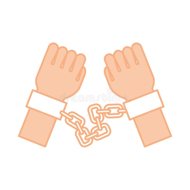 Hand human with chains stock vector. Illustration of criminal - 92907021