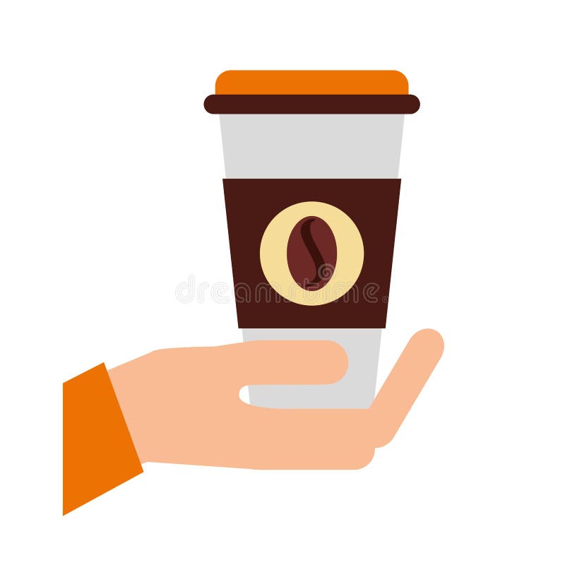 Hand Human with Coffee Plastic Cup Icon Stock Vector - Illustration of ...