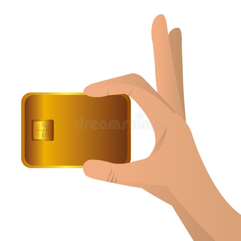 Hand Human with Credit Card Isolated Icon Stock Vector - Illustration ...