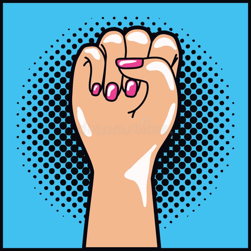 Hand Human Expressing Power Fist Pop Art Stock Vector - Illustration of ...