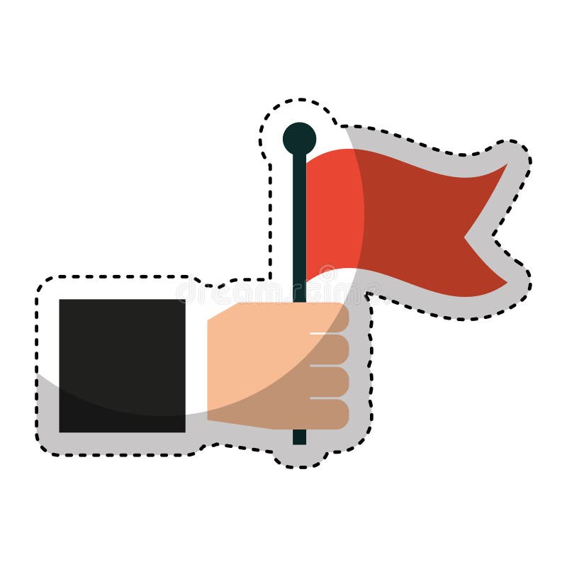 Hand human with flag stock illustration. Illustration of icon - 83203977