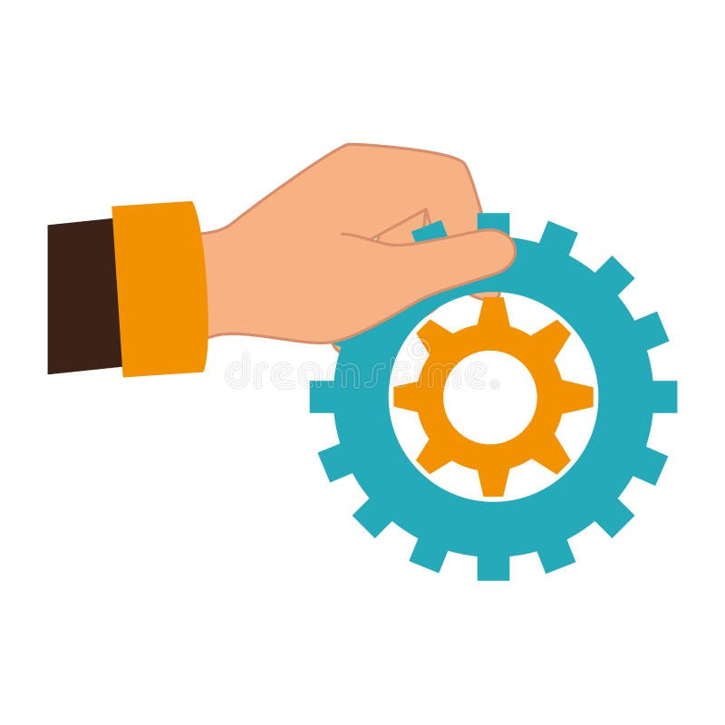 Hand and Gear stock vector. Illustration of steel, black - 31116504