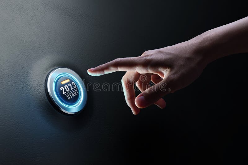 Hand of Human Going To Press on Start Engine Car Button on Black ...