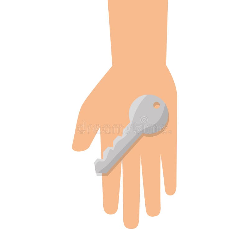 Hand human with keys stock illustration. Illustration of protect - 84365091