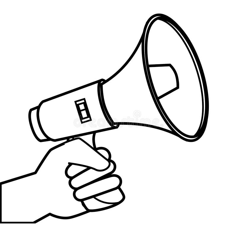 3d human with a megaphone stock illustration. Illustration of idea ...