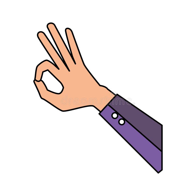Hand human ok symbol stock vector. Illustration of happy - 141473040
