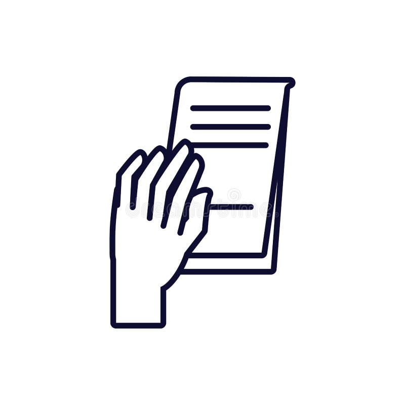 Man Holding Document Figure Pictogram Stock Illustration - Illustration ...