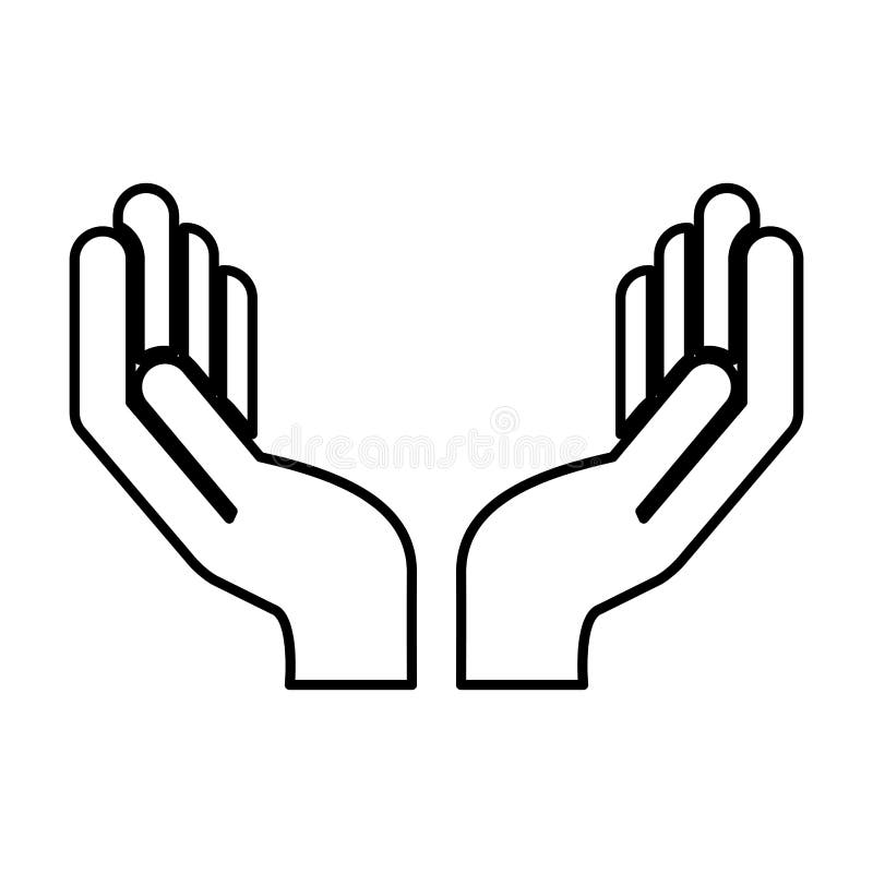 Hand Human Protection Silhouette Isolated Icon Stock Vector ...