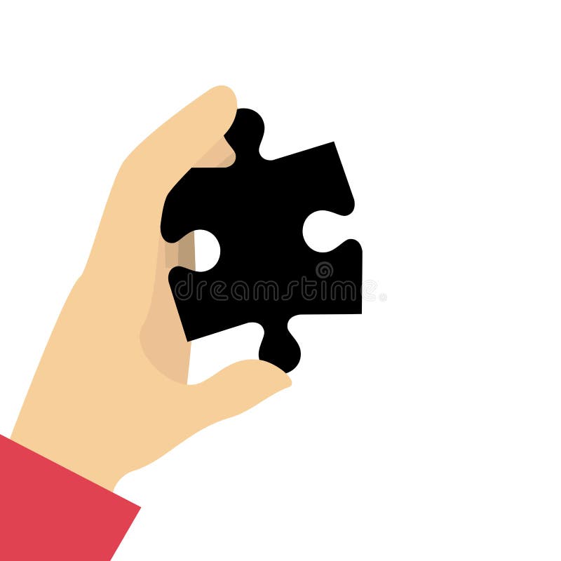 Hand Human with Puzzle Game Piece Isolated Icon Stock Vector ...