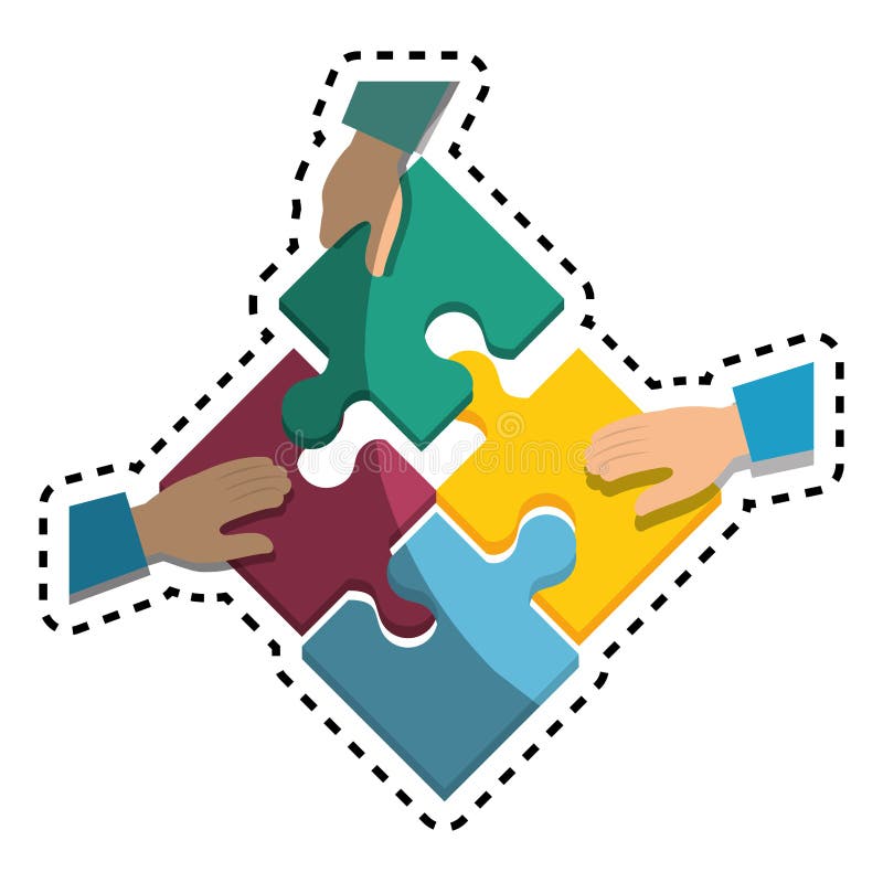 Hand Human with Puzzle Pieces Game Icon Stock Illustration ...