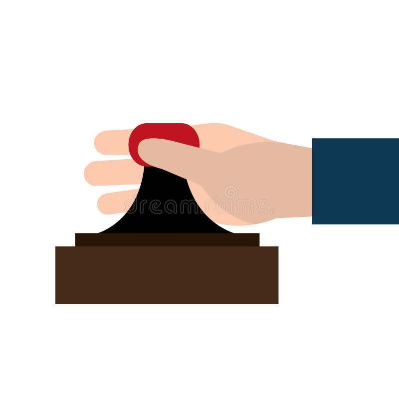 Hand human with stamp stock vector. Illustration of stamping - 81413066