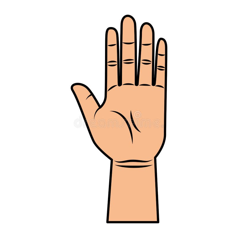 Hand human stop icon stock vector. Illustration of communication ...