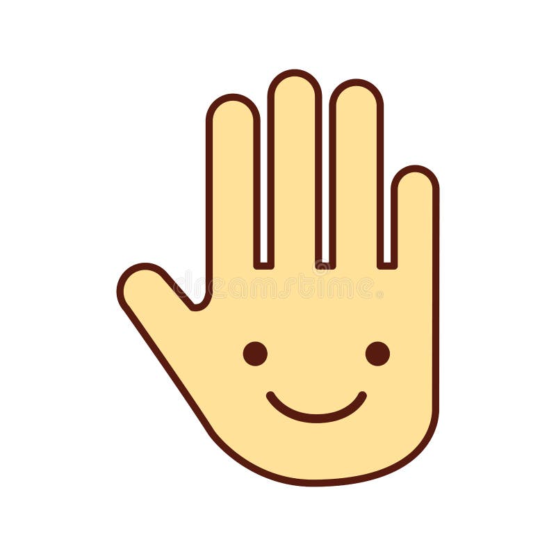 Hand Human Stop Kawaii Character Stock Vector - Illustration of comic ...