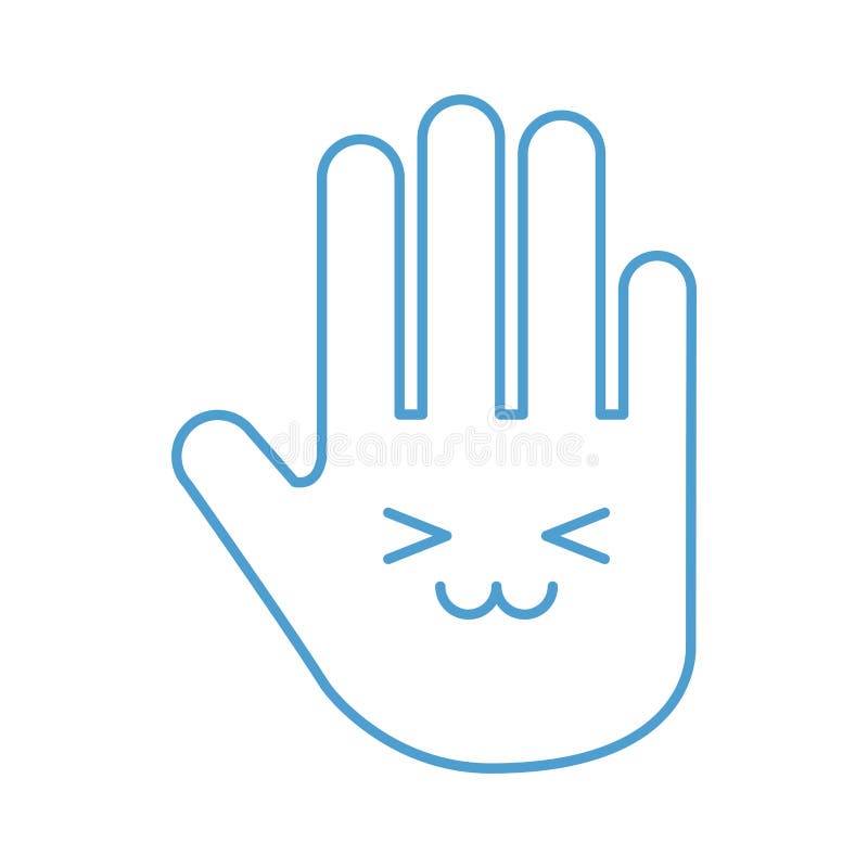 Hand Human Stop Kawaii Character Stock Vector - Illustration of symbol ...