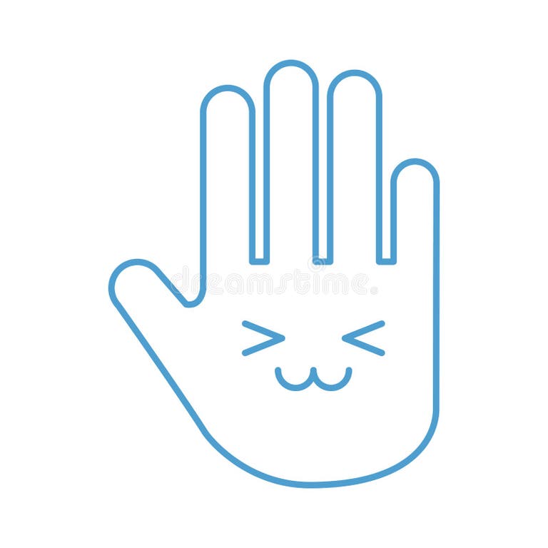 Hand Human Stop Kawaii Character Stock Vector - Illustration of symbol ...