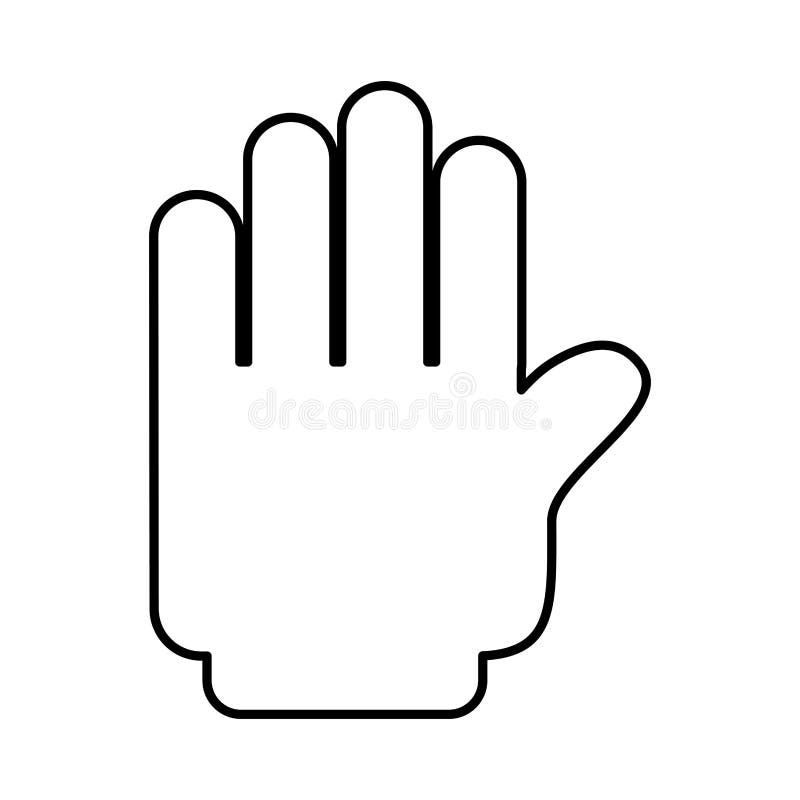 Hand Human Stop Silhouette Isolated Icon Stock Vector - Illustration of ...