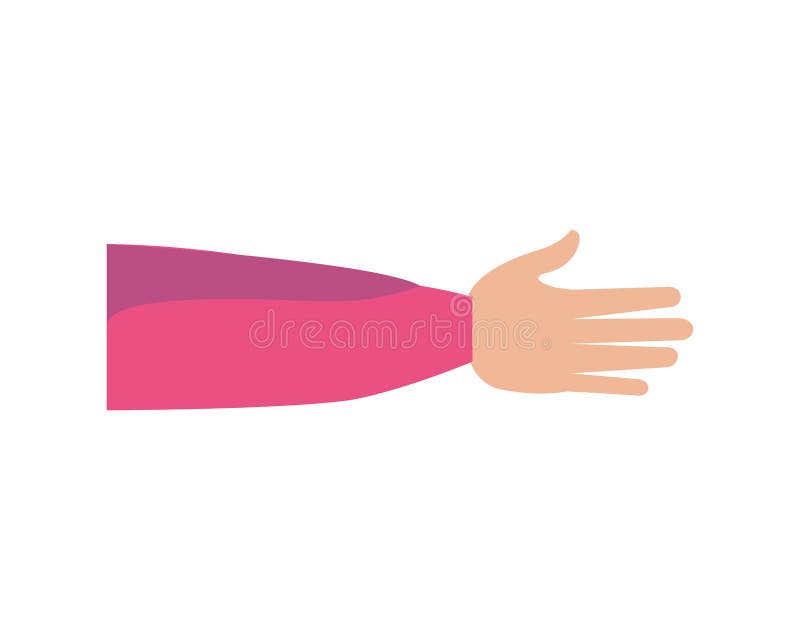 Hand Human Up Stop with Pink Sleeve Stock Vector - Illustration of ...