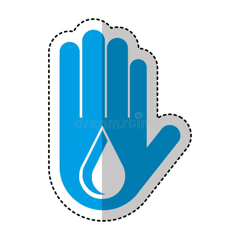 Hand Human with Water Drop Isolated Icon Stock Illustration ...