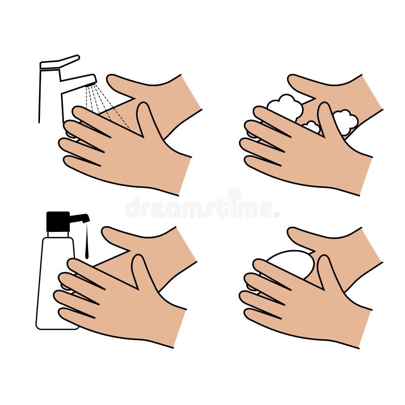 Hand Hygiene Line Icon. Simple Minimal Pictogram Stock Vector ...
