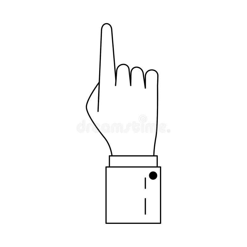 Hand Icon Cartoon in Black and White Stock Vector - Illustration of ...