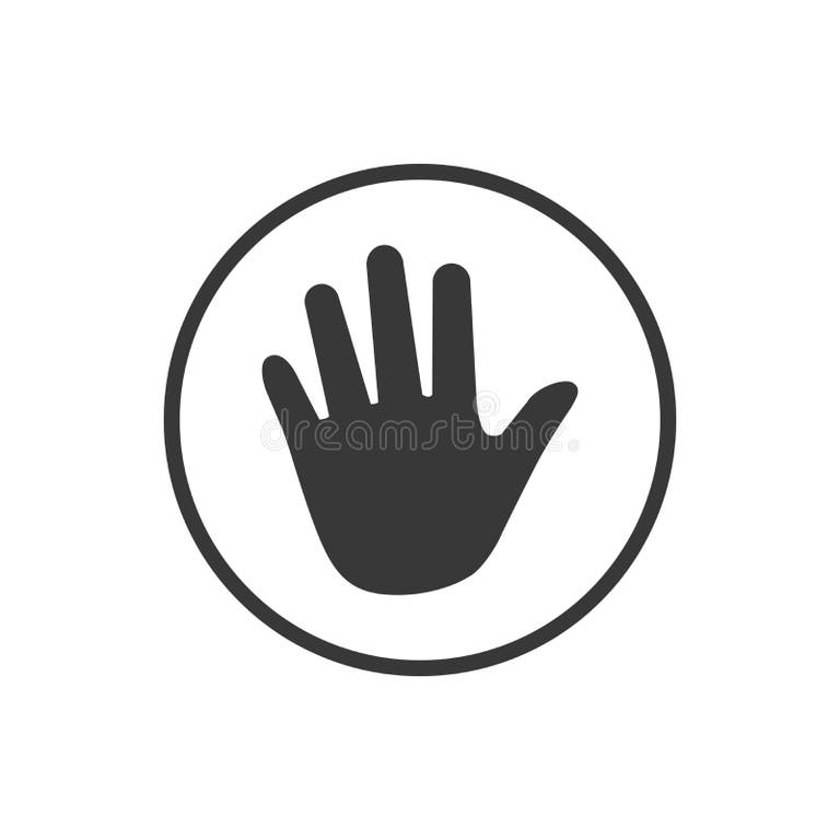 Hand Icon in Circle . Vector Illustration Isolated on White Background ...