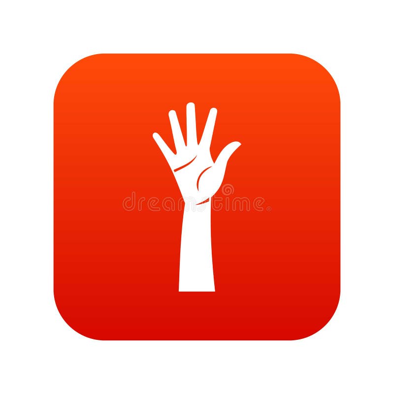 Hand icon digital red stock vector. Illustration of showing - 109782730