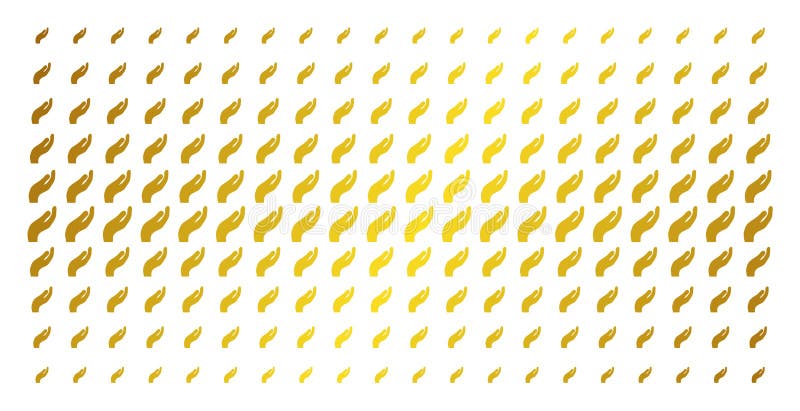 Hand Golden Halftone Matrix Stock Vector - Illustration of shiny ...