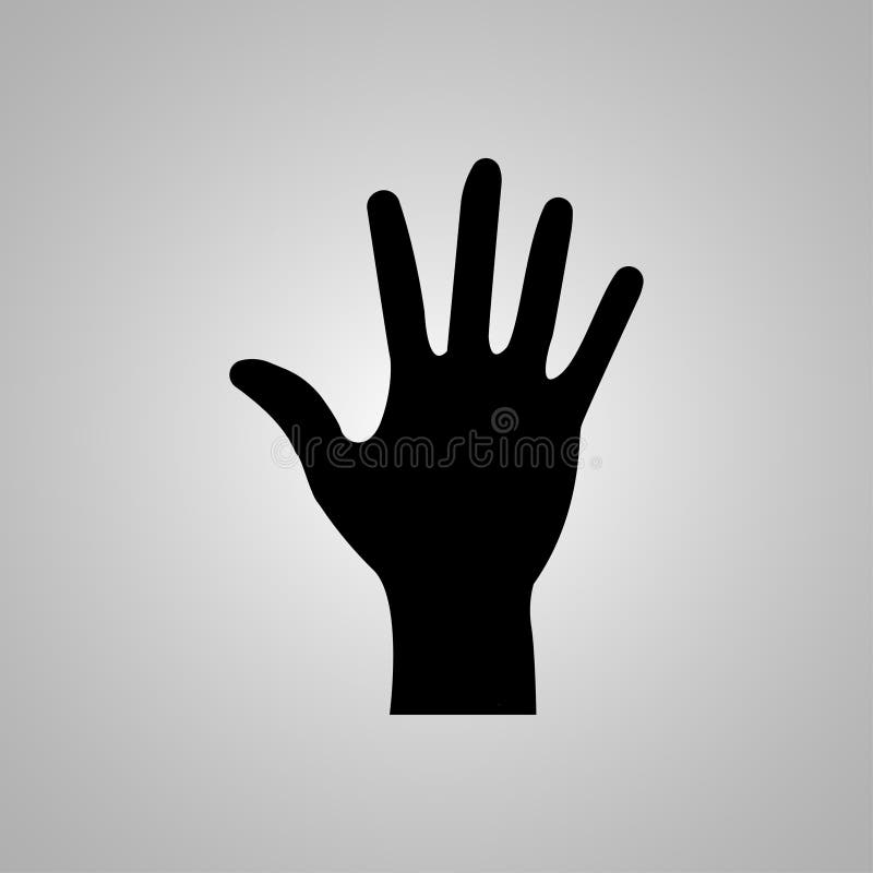 Hand Icon on the Grey Background Stock Vector - Illustration of graphic ...