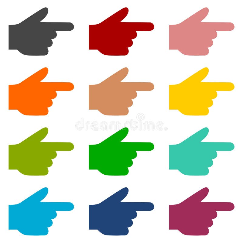 Hand Icon, Hand Cursor Icons Set Stock Vector - Illustration of push ...
