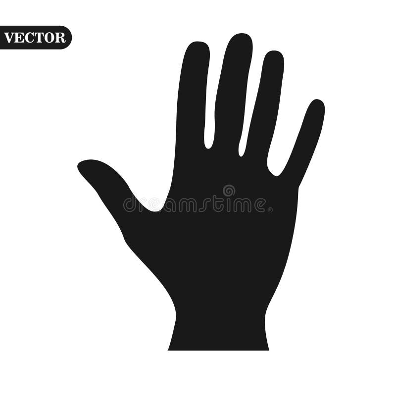 Hand Icon. Human Hand Black Silhouette. Vector Illustration Stock ...
