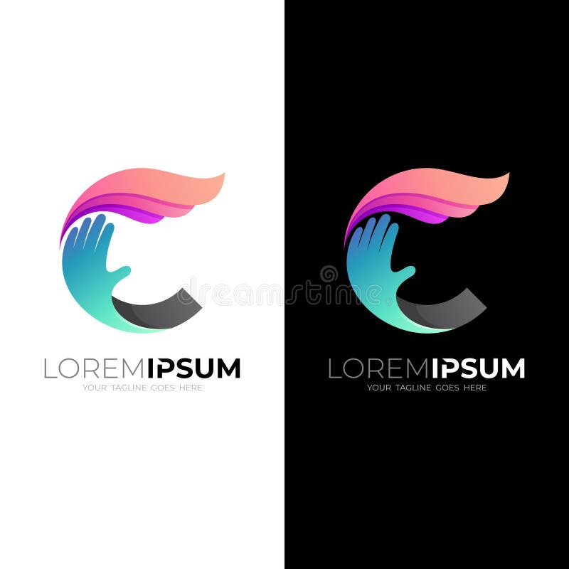 Hand Icon and Letter C Design Community, Charity Logos Stock Vector ...