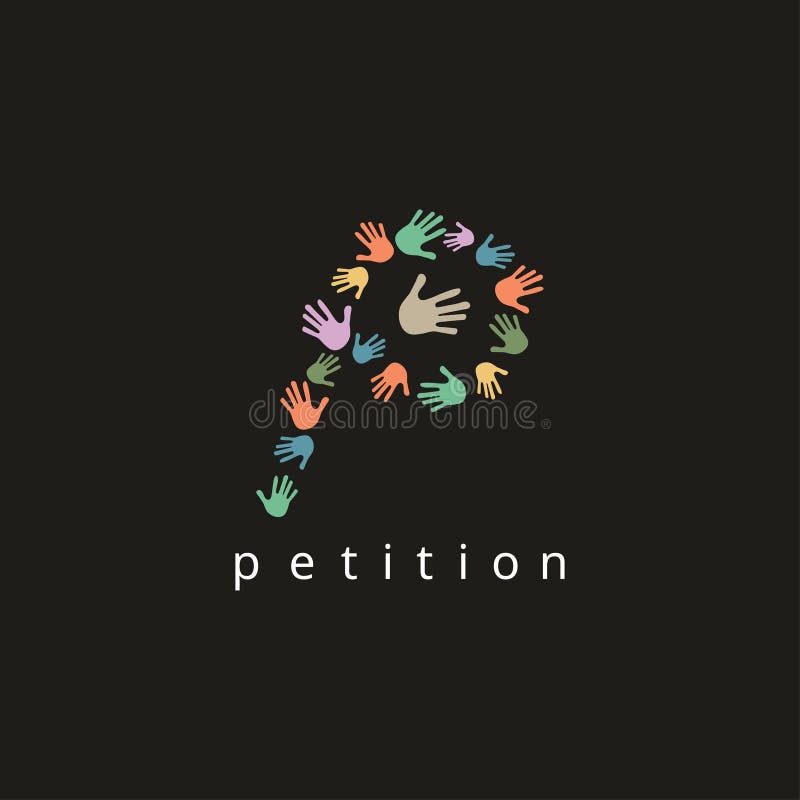 Hand Icon Letter P Logo Petition Vote Stock Vector - Illustration of ...